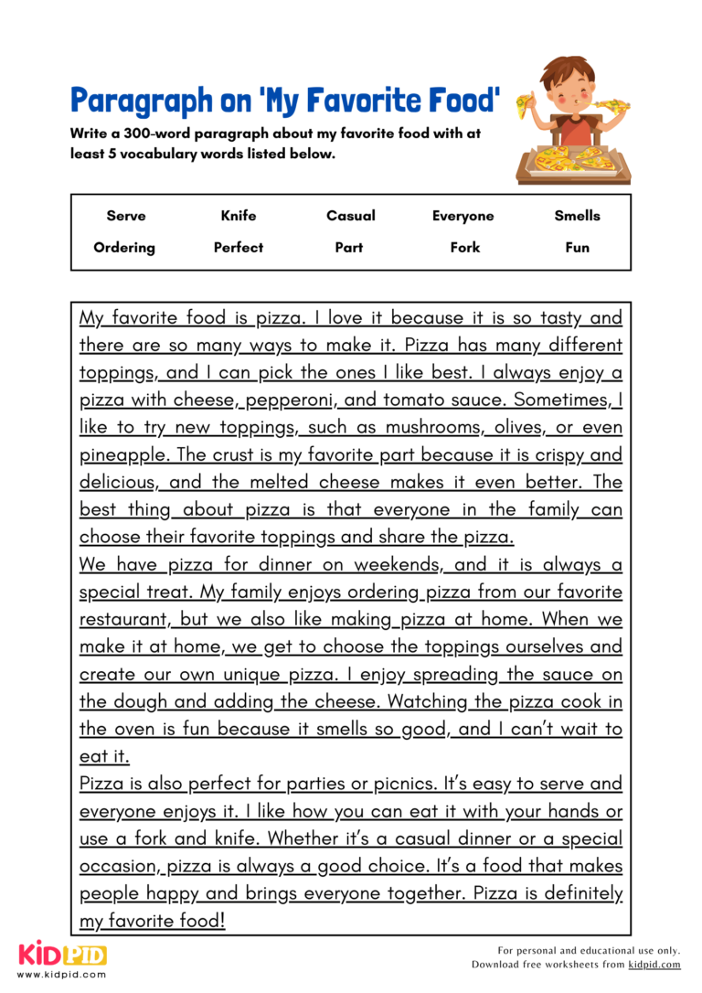 Paragraph on 'My Favorite Food' - Kidpid