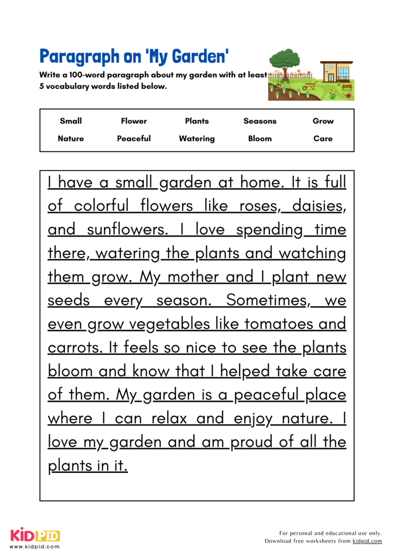 Paragraph on 'My Garden' - Kidpid