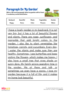 Paragraph on 'My Garden' - Kidpid