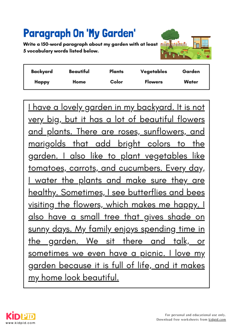 Paragraph on 'My Garden' - Kidpid