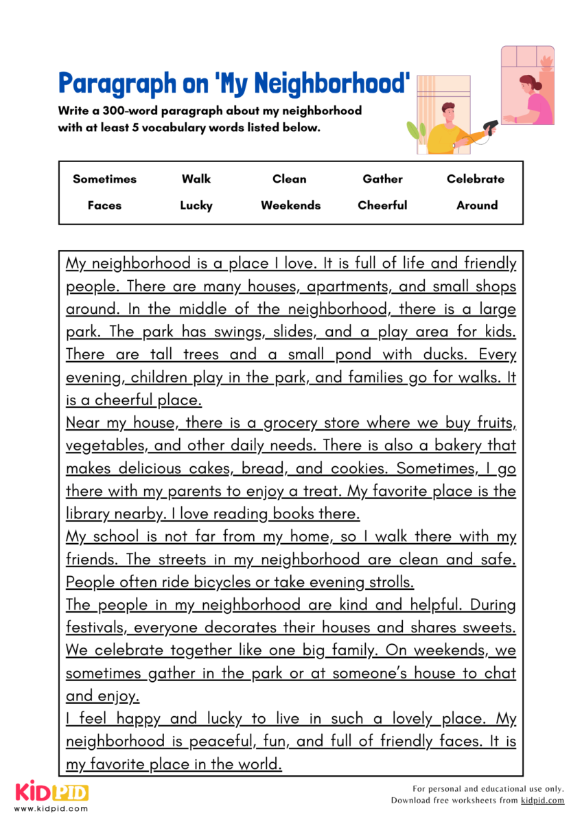 Paragraph on 'My Neighborhood' - Kidpid