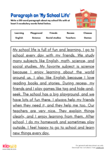 Paragraph on 'My School Life' - Kidpid