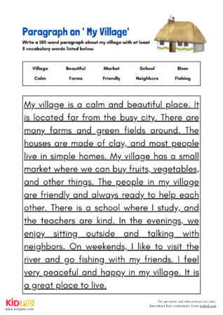 Paragraph on 'My Village' - Kidpid