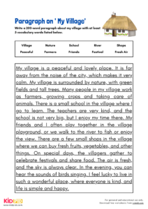 Paragraph on 'My Village' - Kidpid