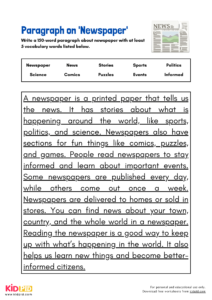 Paragraph On 'Newspaper' - Kidpid