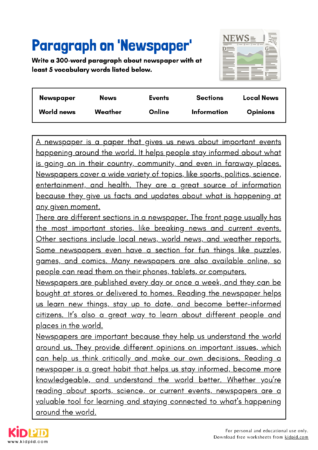 Paragraph On 'Newspaper' - Kidpid