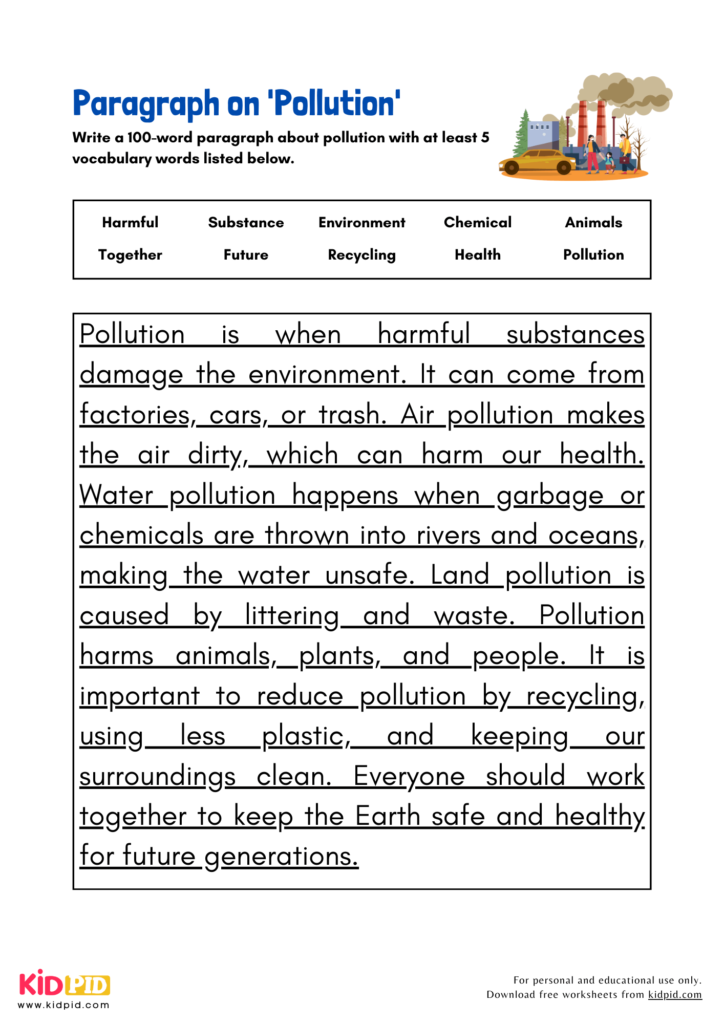 Paragraph on 'Pollution' - Kidpid