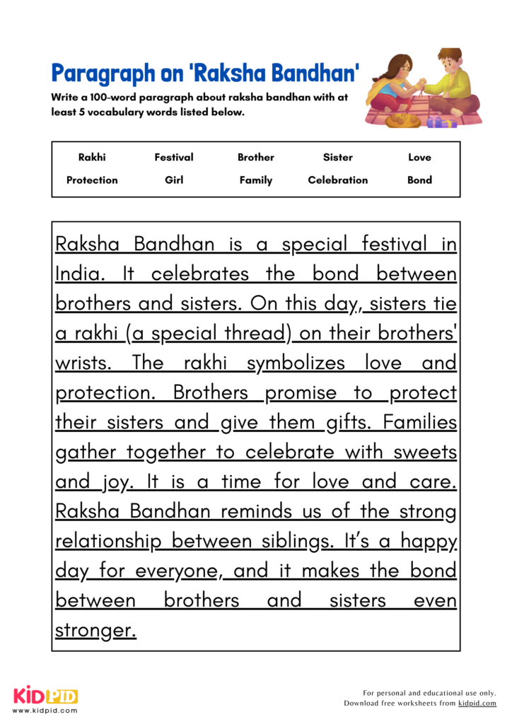 Paragraph on 'Raksha Bandhan' - Kidpid