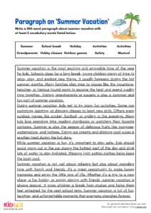 Paragraph on 'Summer Vacation' - Kidpid