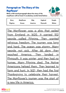 Paragraph on 'The Story of the Mayflower' - Kidpid