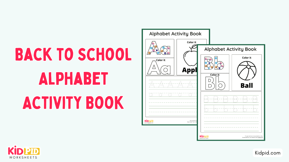 Alphabet Activity Book - Tracing, Writing & Coloring for KG - Kidpid