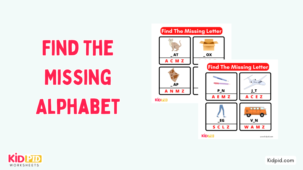 Find The Missing Alphabet Workbook for Grades 2 to 5 - Kidpid