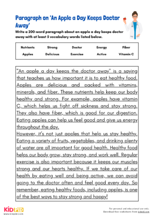 Paragraph on 'An Apple a Day Keeps Doctor Away' - Kidpid