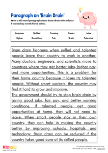 Paragraph on 'Brain Drain' - Kidpid