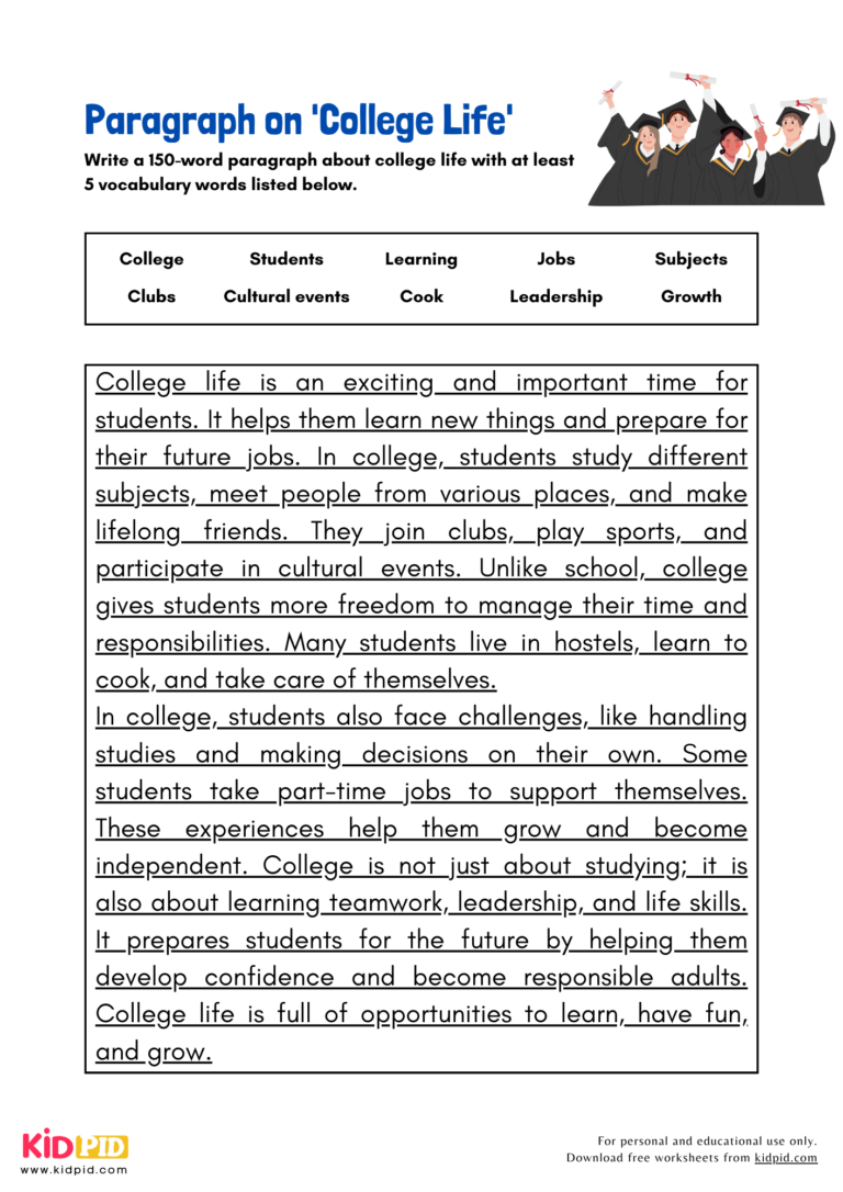 Paragraph on 'College Life' - Kidpid