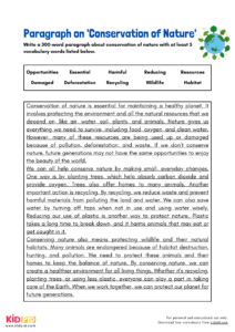Paragraph on 'Conservation of Nature' - Kidpid