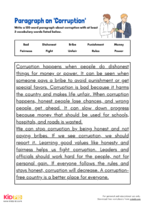Paragraph on 'Corruption' - Kidpid