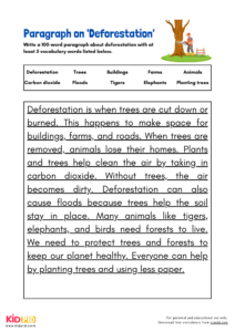 Paragraph on 'Deforestation' - Kidpid