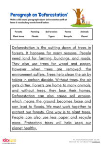 Paragraph on 'Deforestation' - Kidpid
