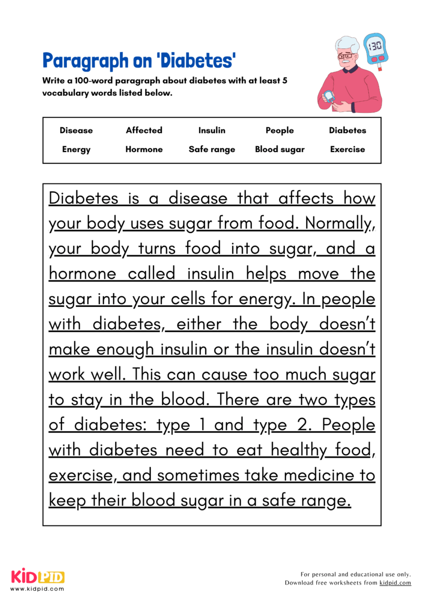 Paragraph on 'Diabetes' - Kidpid