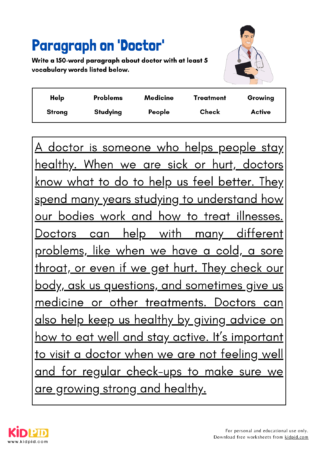 Paragraph on 'Doctor' - Kidpid