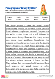 Paragraph on 'Dowry System' - Kidpid