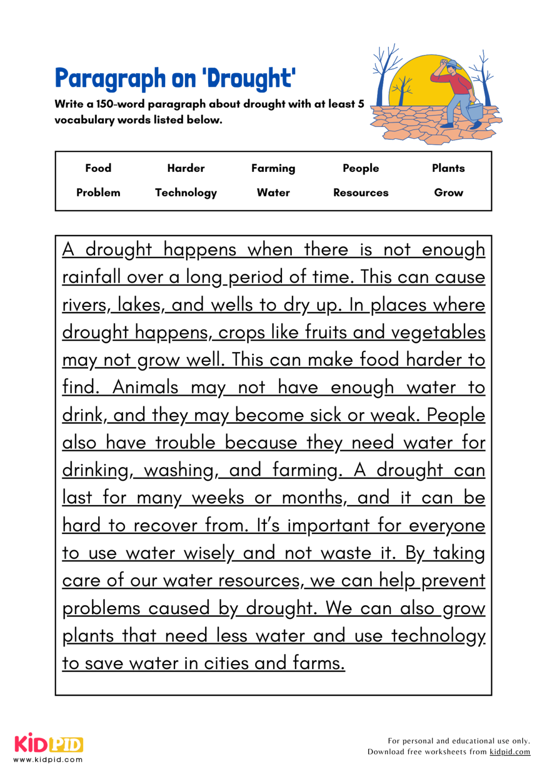 Paragraph on 'Drought' - Kidpid