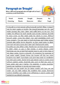 Paragraph on 'Drought' - Kidpid