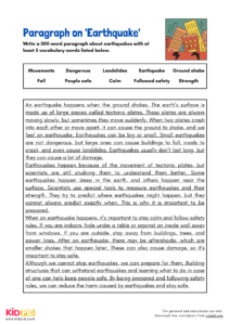 Paragraph on 'Earthquake' - Kidpid