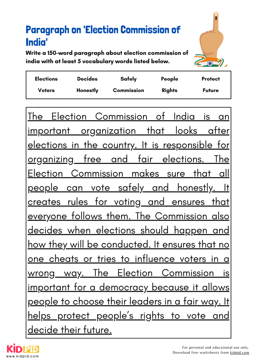 Paragraph on 'Election Commission of India' - Kidpid