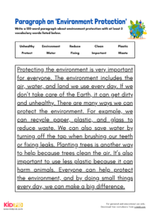 Paragraph on 'Environment Protection' - Kidpid