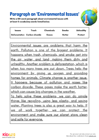 Paragraph on 'Environmental Issues' - Kidpid