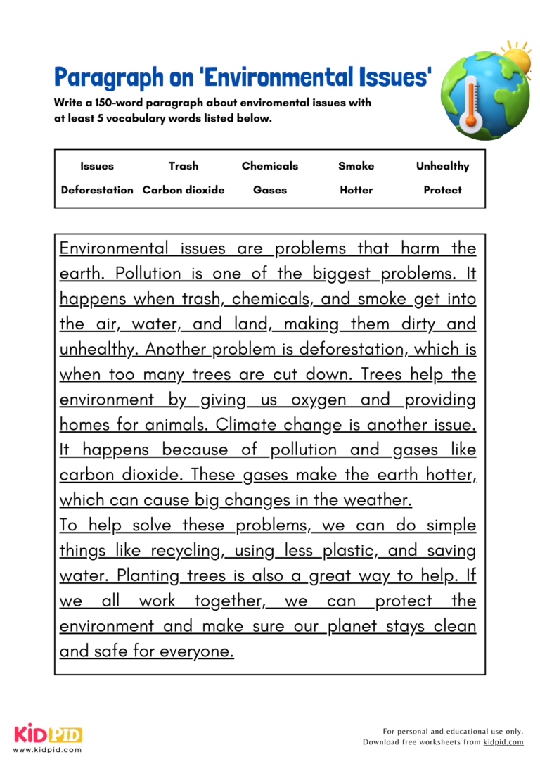 Paragraph on 'Environmental Issues' - Kidpid