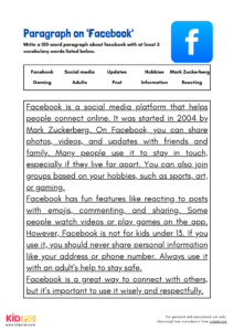 Paragraph on 'Facebook' - Kidpid