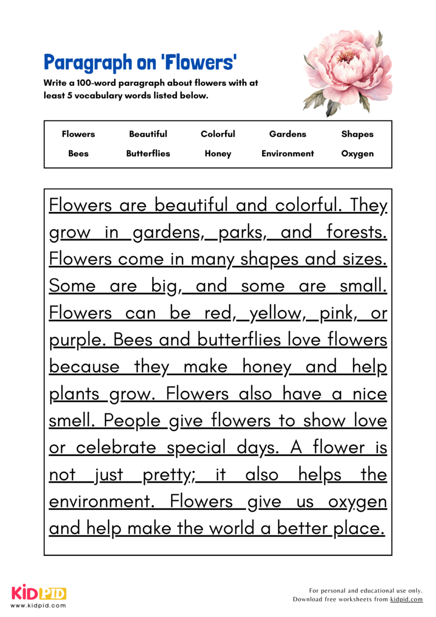 Paragraph on 'Flowers' - Kidpid