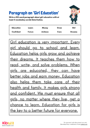 Paragraph on 'Girl Education' - Kidpid