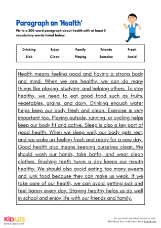 Paragraph on 'Health' - Kidpid
