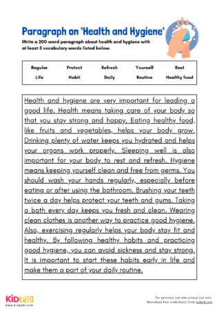 Paragraph on 'Health and Hygiene' - Kidpid