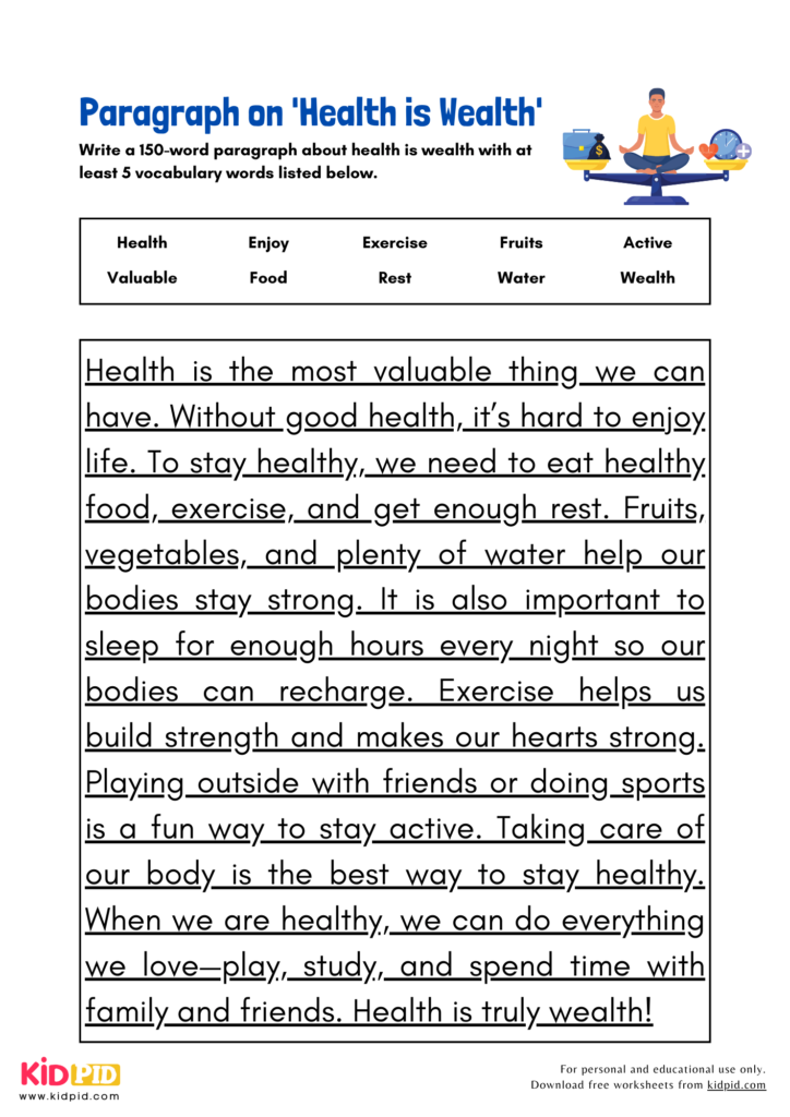 Paragraph on 'Health is Wealth' - Kidpid