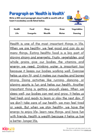 Paragraph on 'Health is Wealth' - Kidpid