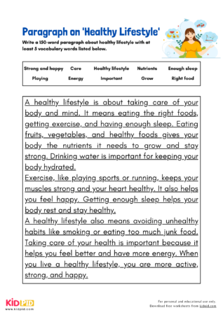 Paragraph on 'Healthy Lifestyle' - Kidpid