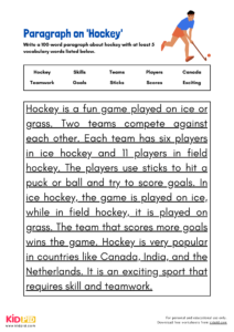 Paragraph on 'Hockey' - Kidpid
