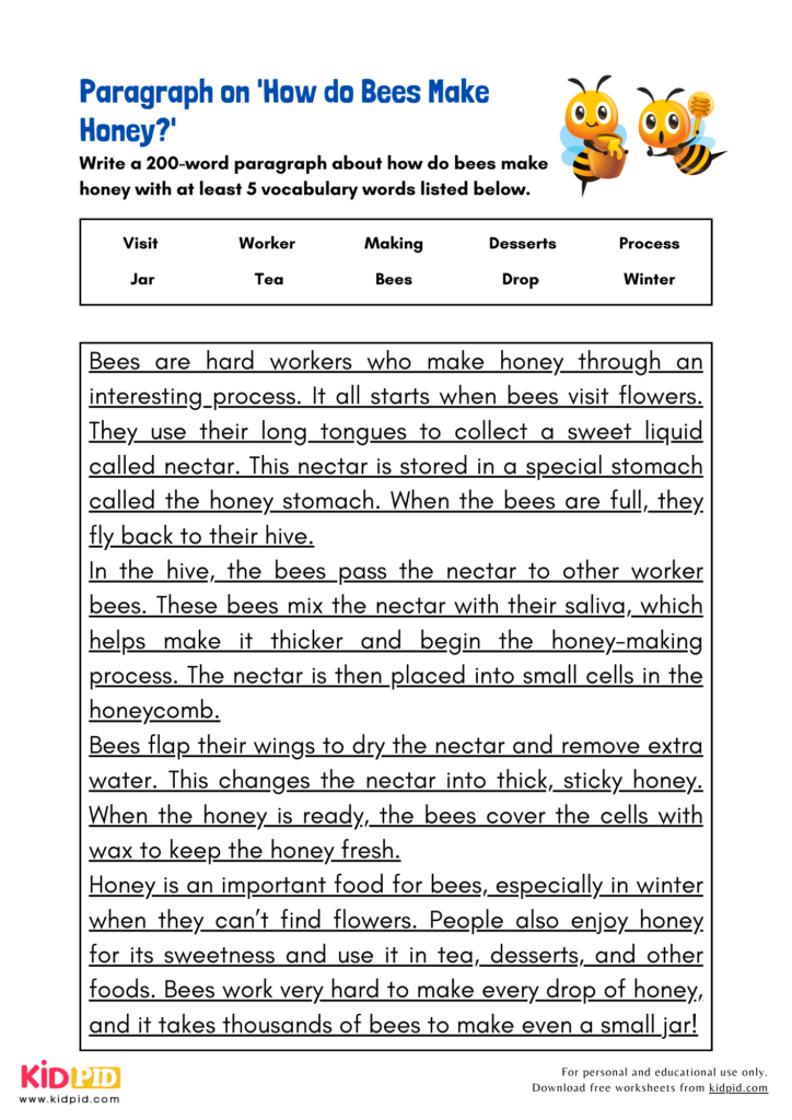 Paragraph on 'How do Bees Make Honey?' - Kidpid