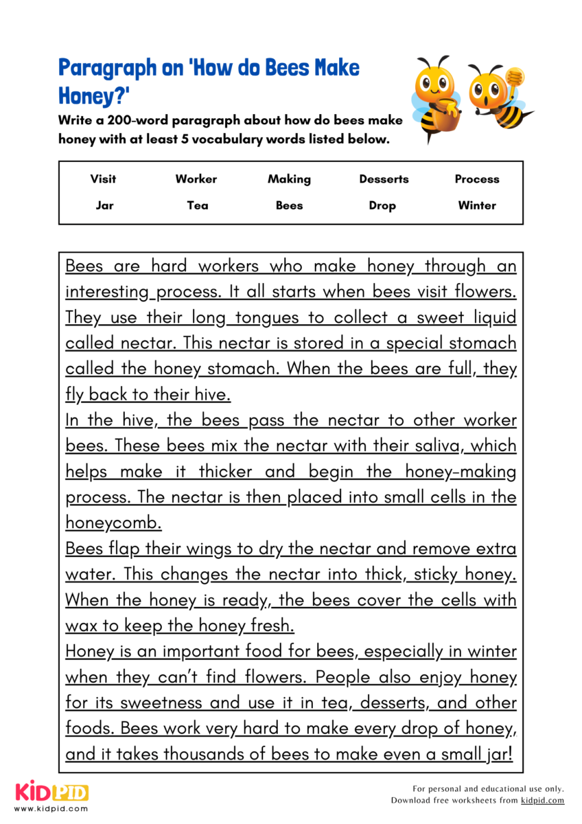 Paragraph on 'How do Bees Make Honey?' - Kidpid