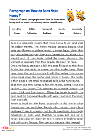 Paragraph on 'How do Bees Make Honey?' - Kidpid