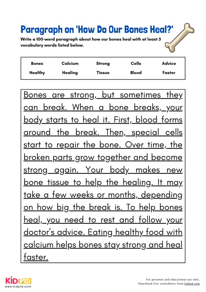 Paragraph on 'How Do Our Bones Heal?' - Kidpid