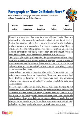 Paragraph on 'How Do Robots Work?' - Kidpid