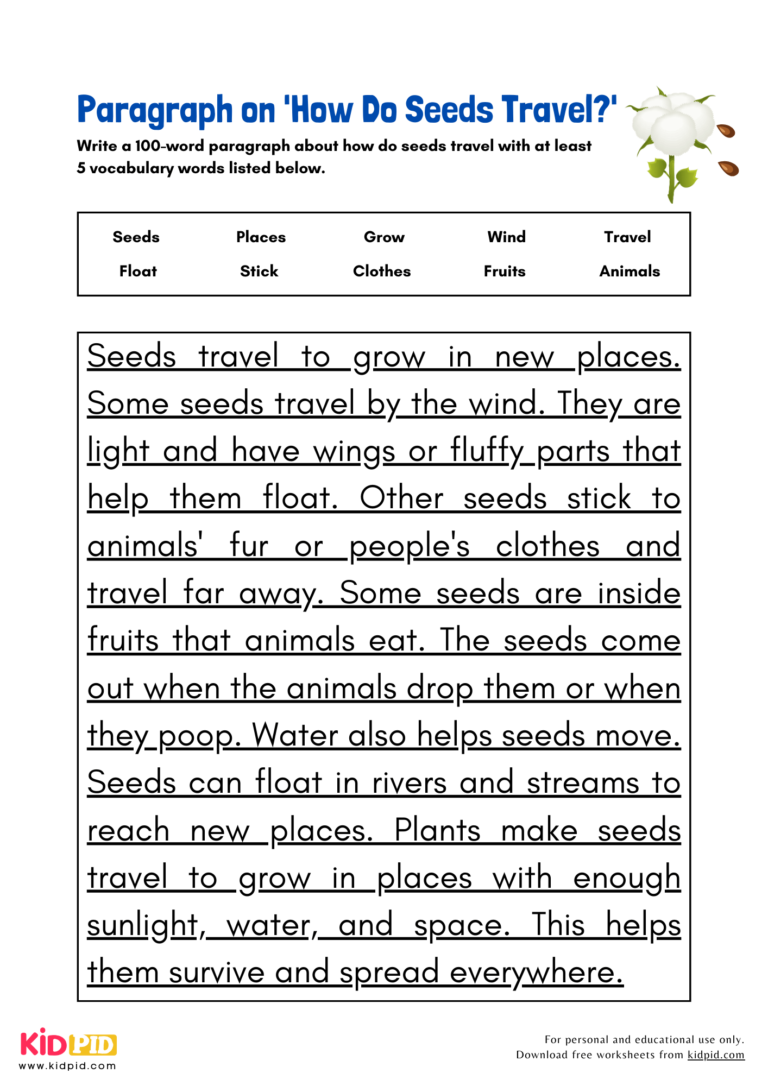 Paragraph on 'How Do Seeds Travel?' - Kidpid