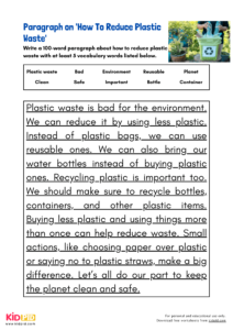 Paragraph on 'How To Reduce Plastic Waste' - Kidpid