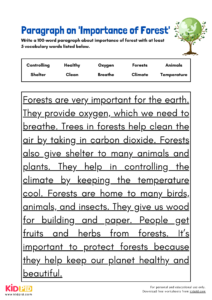 Paragraph on 'Importance of Forest' - Kidpid